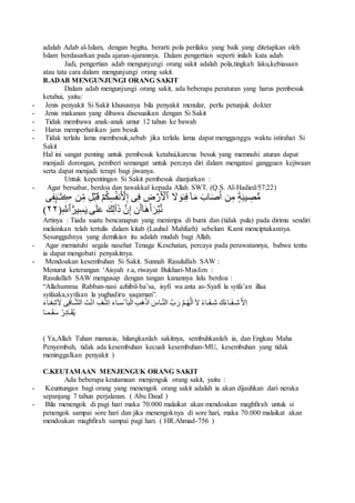 Makalah perawatan orang sakit dan adab mengunjungi orang sakit | DOCX