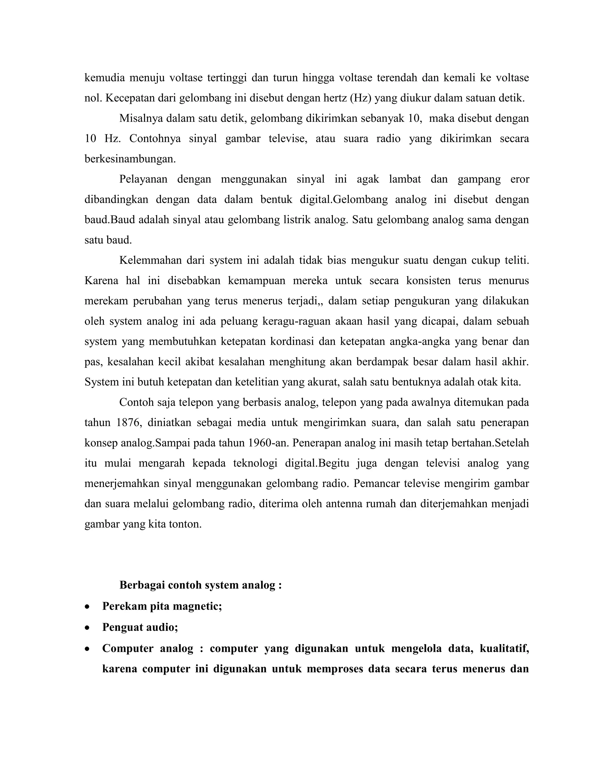 Makalah perbedaan analog dan digital | DOCX