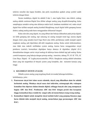 Makalah perbedaan analog dan digital | DOCX