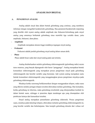 Makalah perbedaan analog dan digital | DOCX