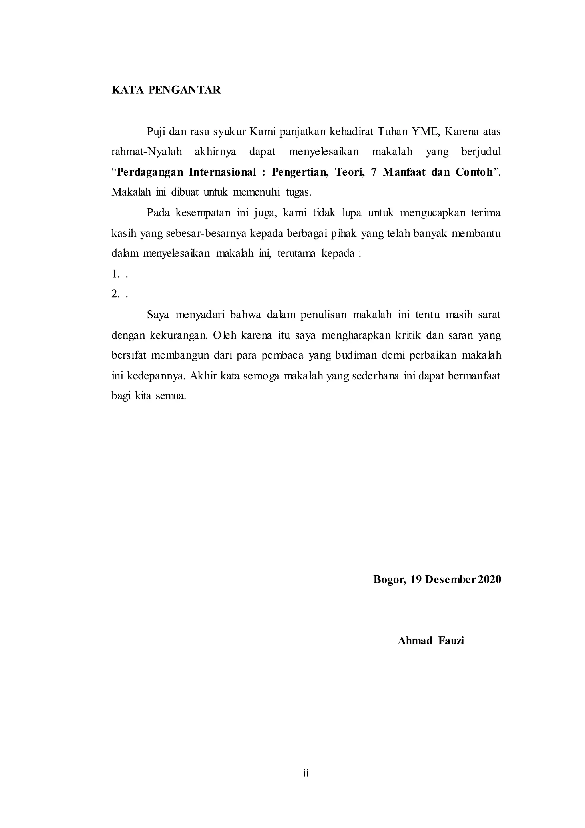 Makalah perdagangan internasional pengertian, teori, 7 manfaat dan ...