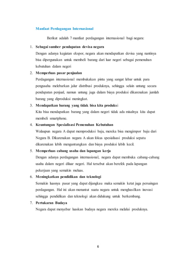 Makalah perdagangan internasional pengertian, teori, 7 manfaat dan ...