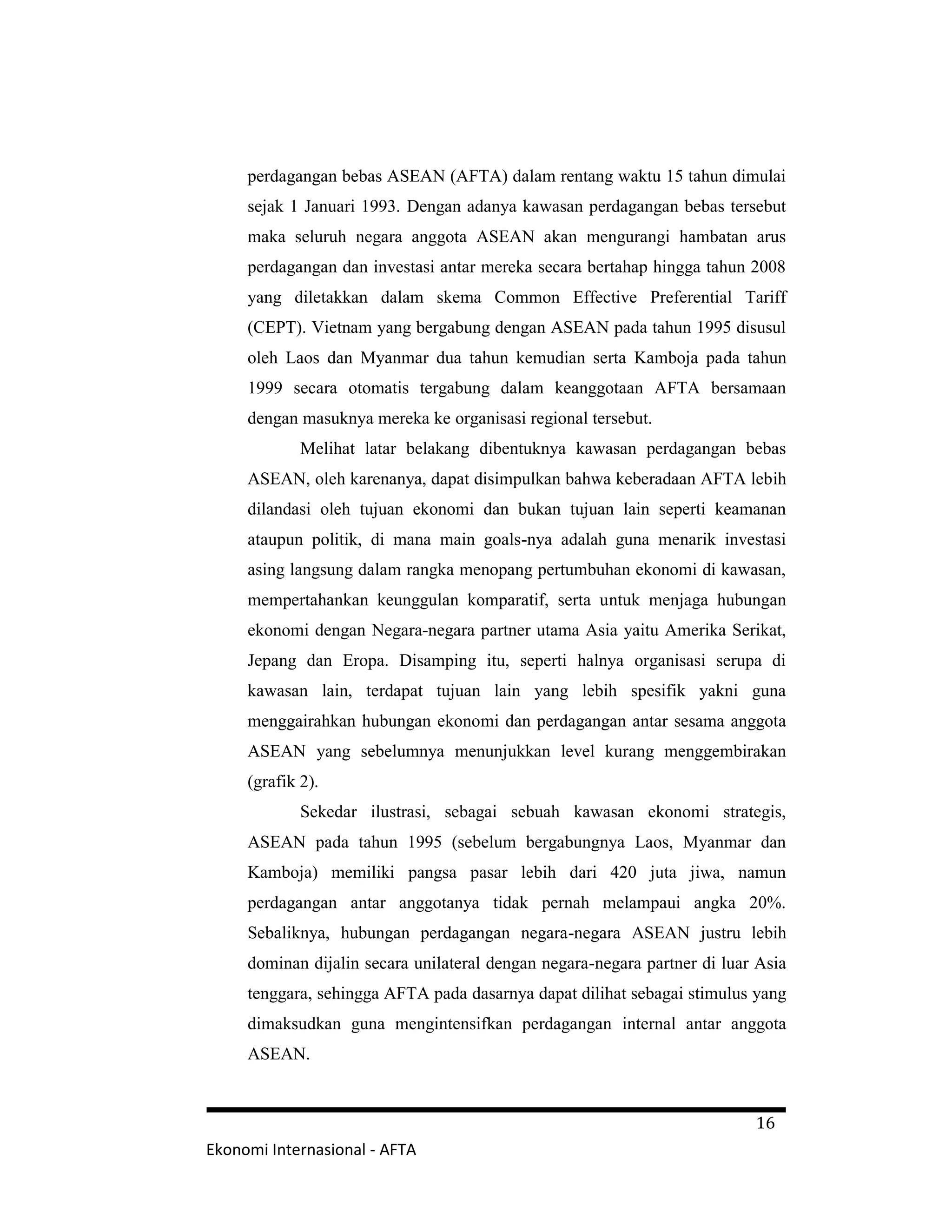 Makalah perekonomian indo afta | PDF