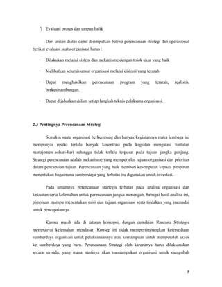 Makalah perencanaan strategis [lengkap] | DOC