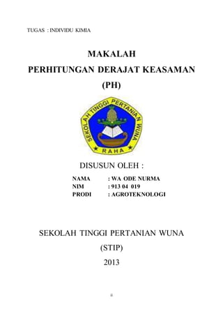 Makalah perhitungan derajat keasaman | PDF
