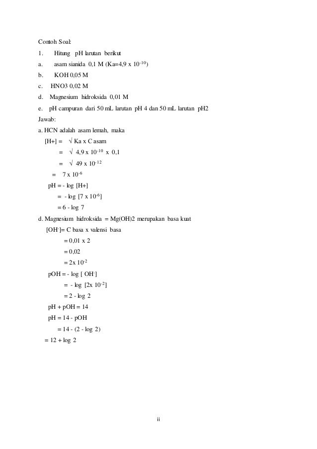 Makalah perhitungan derajat keasaman
