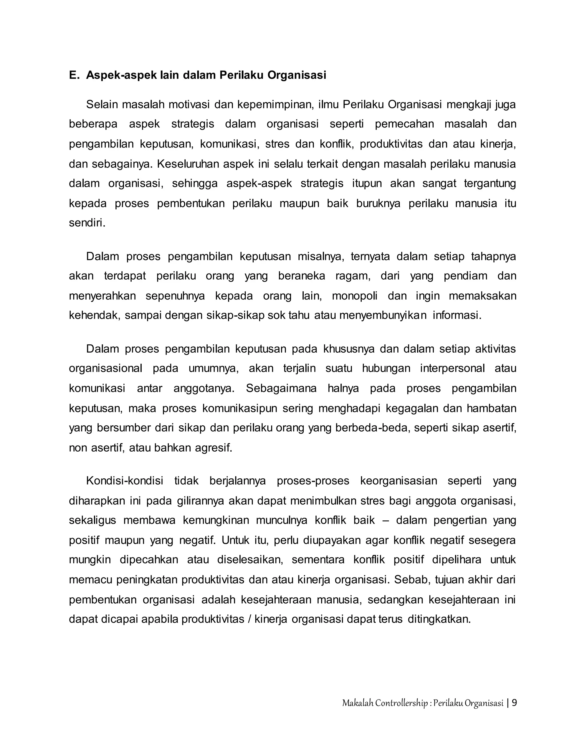 Makalah Prilaku Organisasi | DOCX