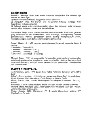Makalah perkembangan public relation | DOC
