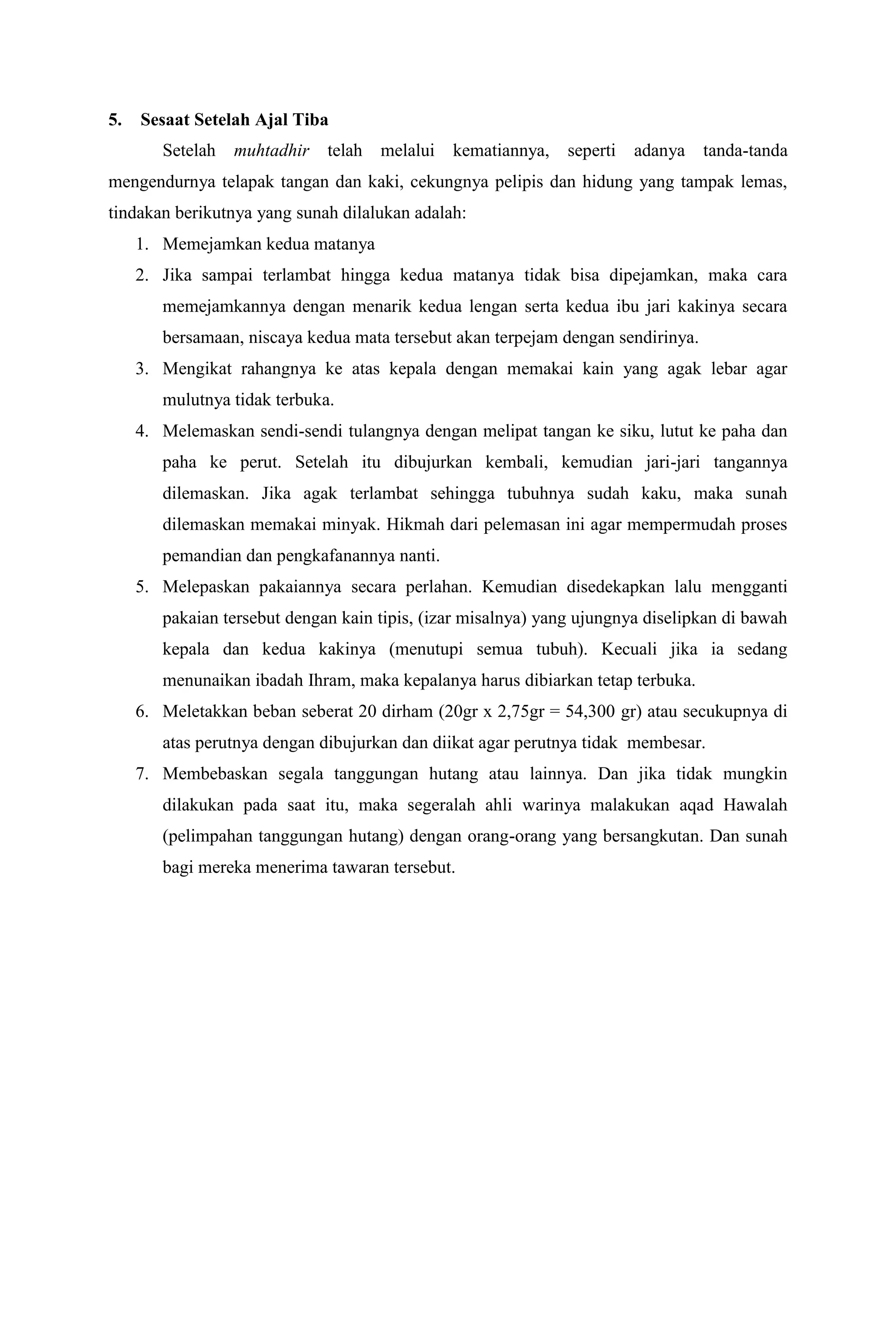 Makalah perlakuan terhadap orang sakit dan sakaratul maut menurut ...