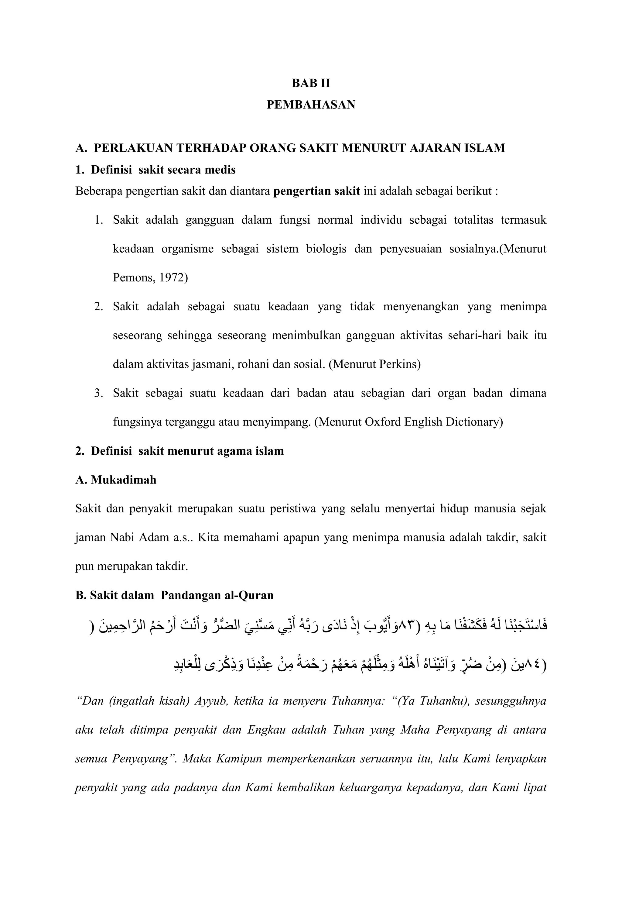 Makalah perlakuan terhadap orang sakit dan sakaratul maut menurut ...