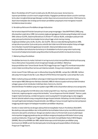 Makalah permasalahan pendidikan di indonesia | PDF