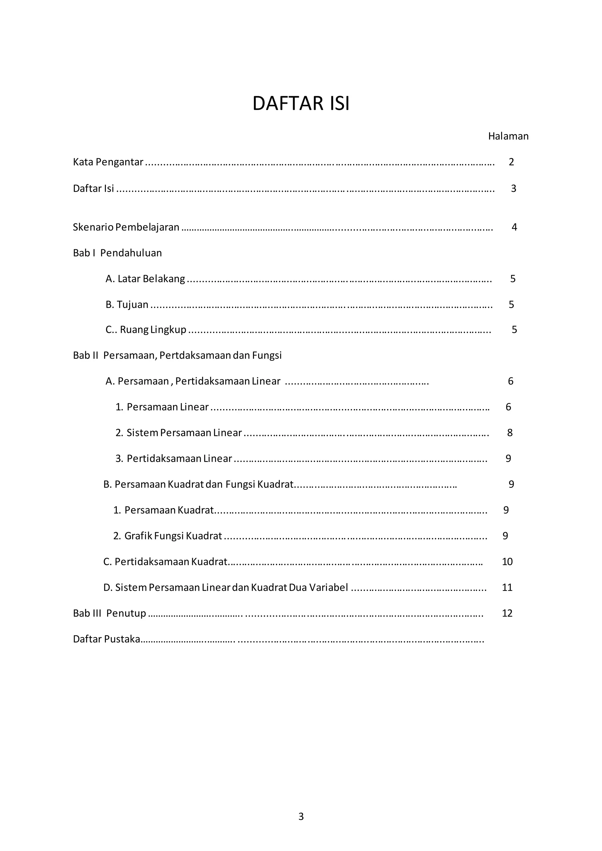 Makalah persamaan dan pertidaksamaan linear | DOCX