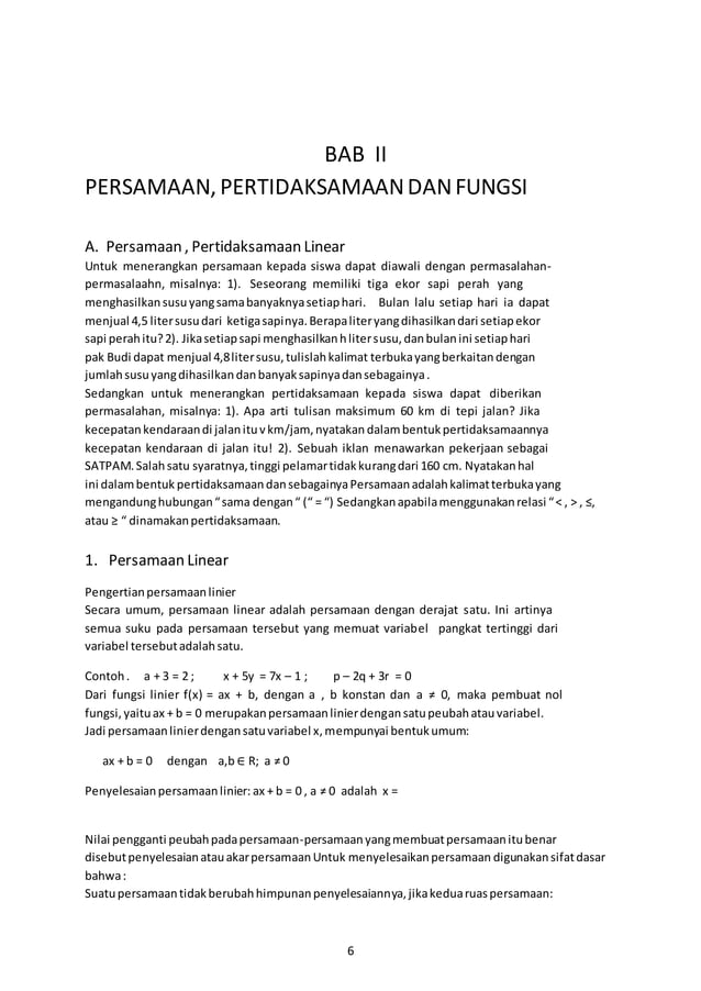 Makalah persamaan dan pertidaksamaan linear | DOCX