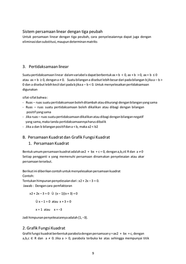 Makalah persamaan dan pertidaksamaan linear | DOCX