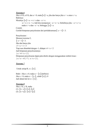 Persamaan dan pertidaksamaan nilai harga mutlak | PDF