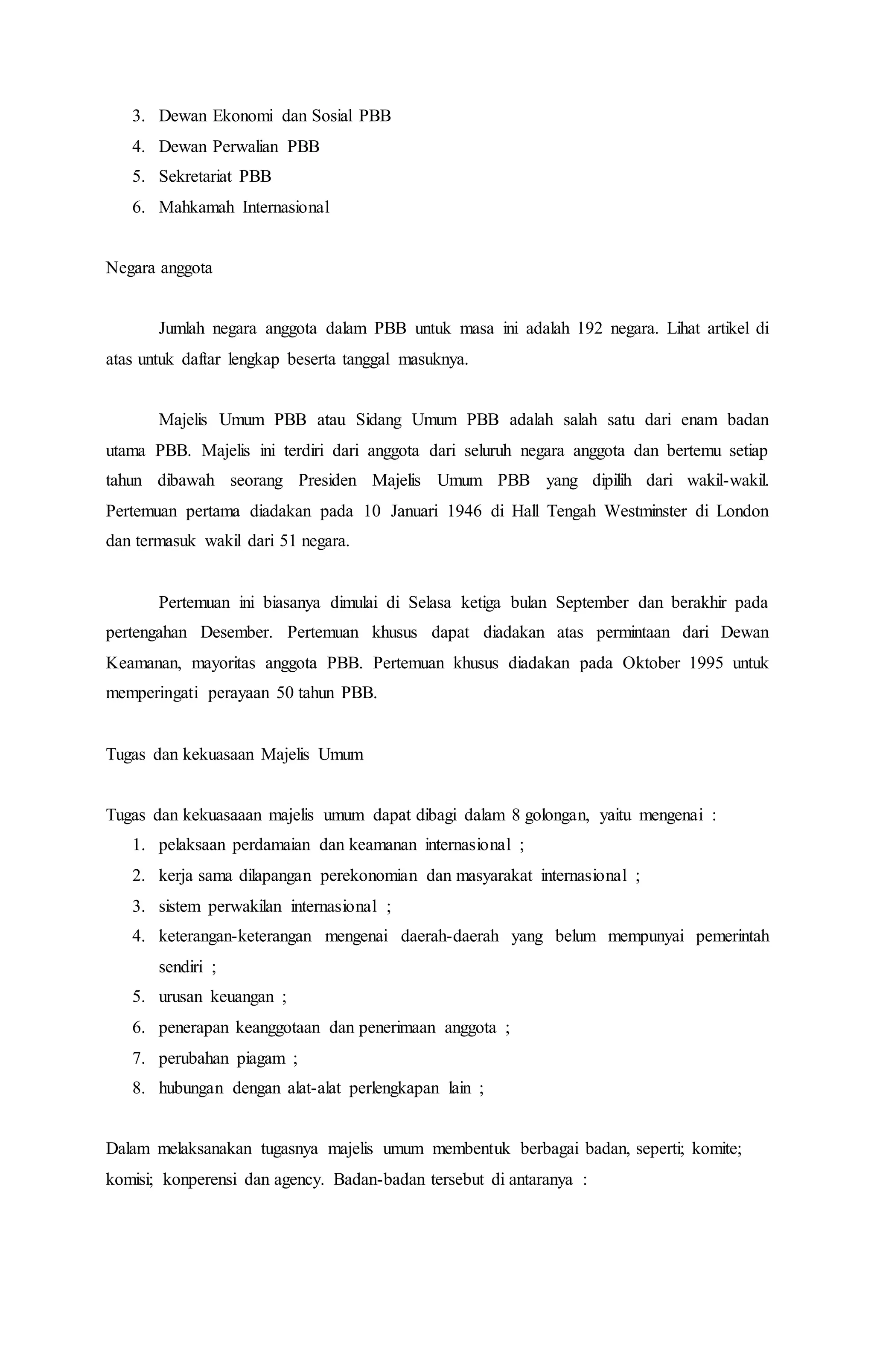 Makalah perserikatan bangsa bangsa (pbb) | DOCX