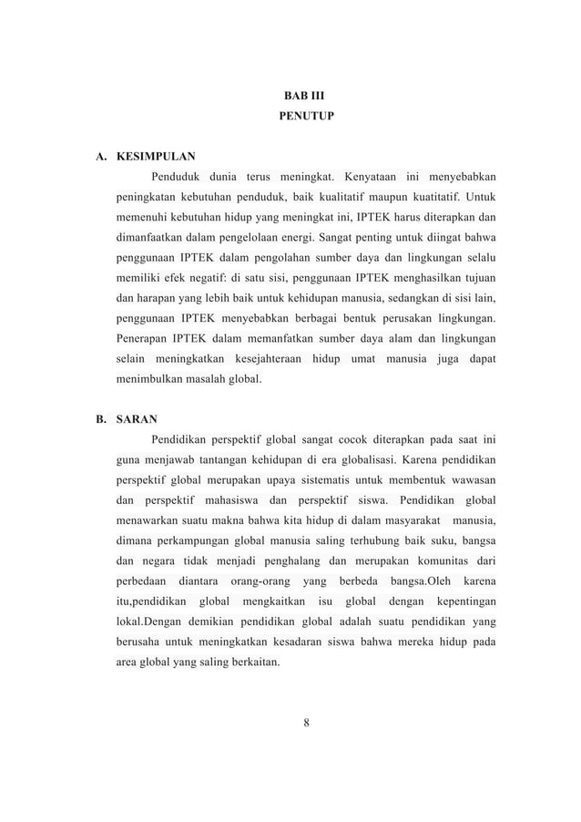 TUGAS MAKALAH PERSPEKTIF GLOBAL. TU docx | DOCX