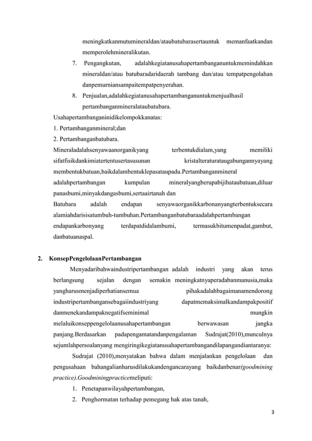 Makalah pertambangan hukum sda | DOCX