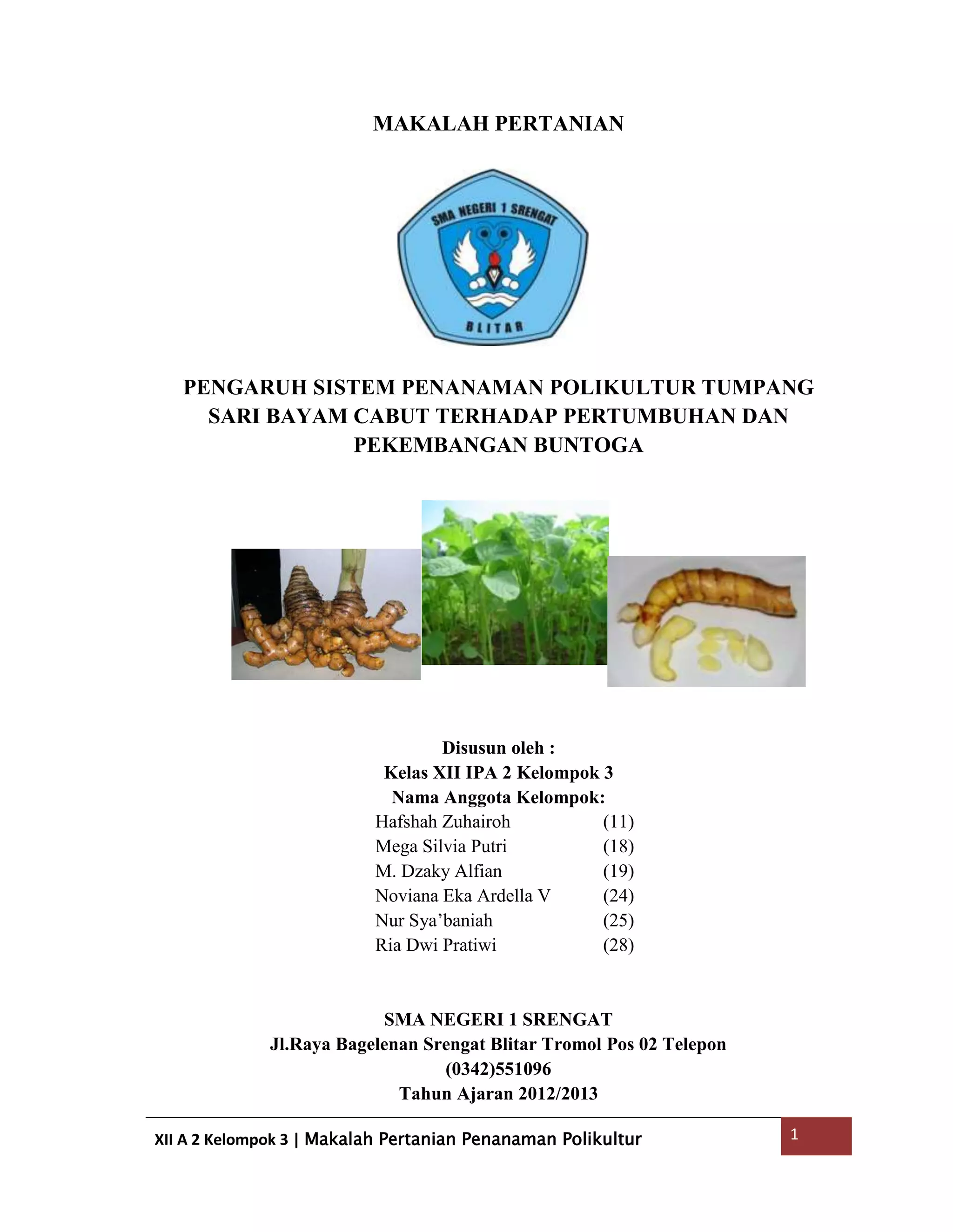 Makalah pertanian polikultur | DOCX