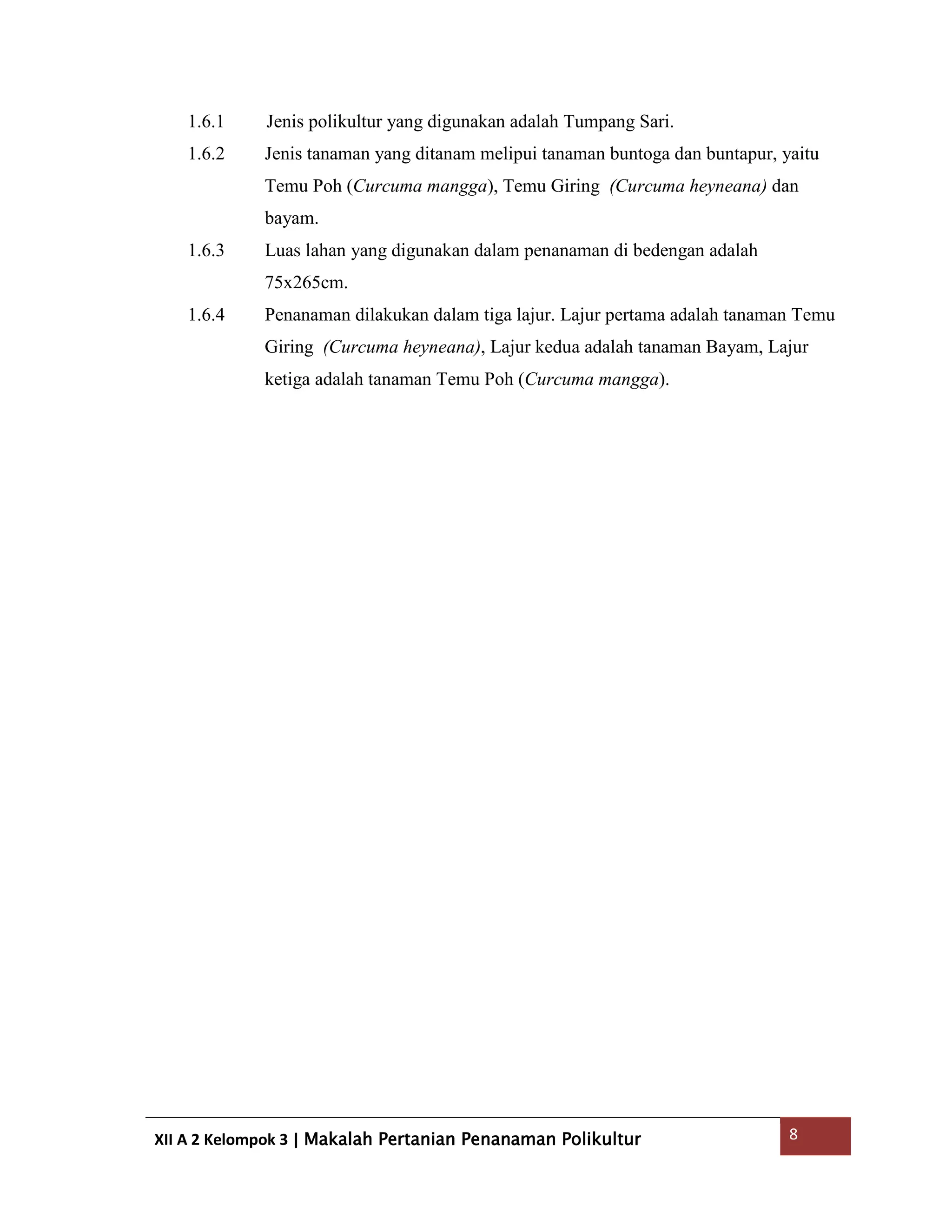 Makalah pertanian polikultur | DOCX
