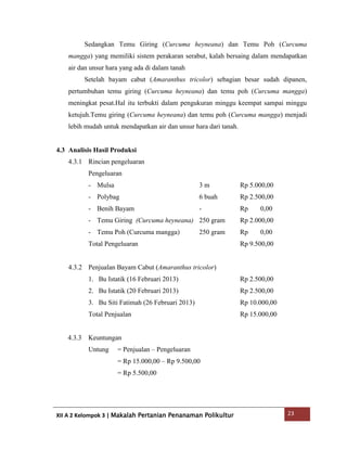 Makalah pertanian polikultur | DOCX