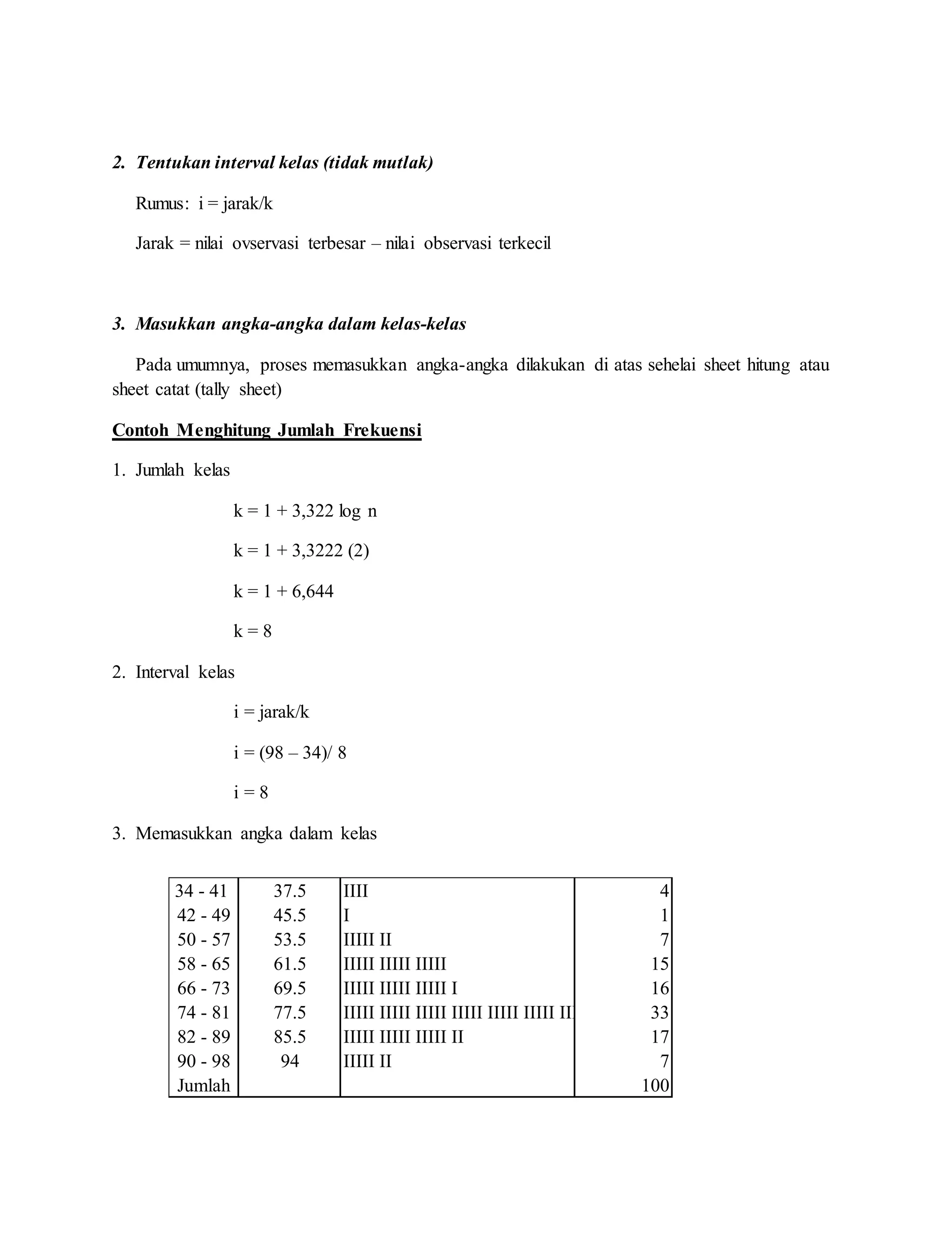 Daftar Distribusi Frekuensi dan Aplikasi pada Data Penelitian | DOCX