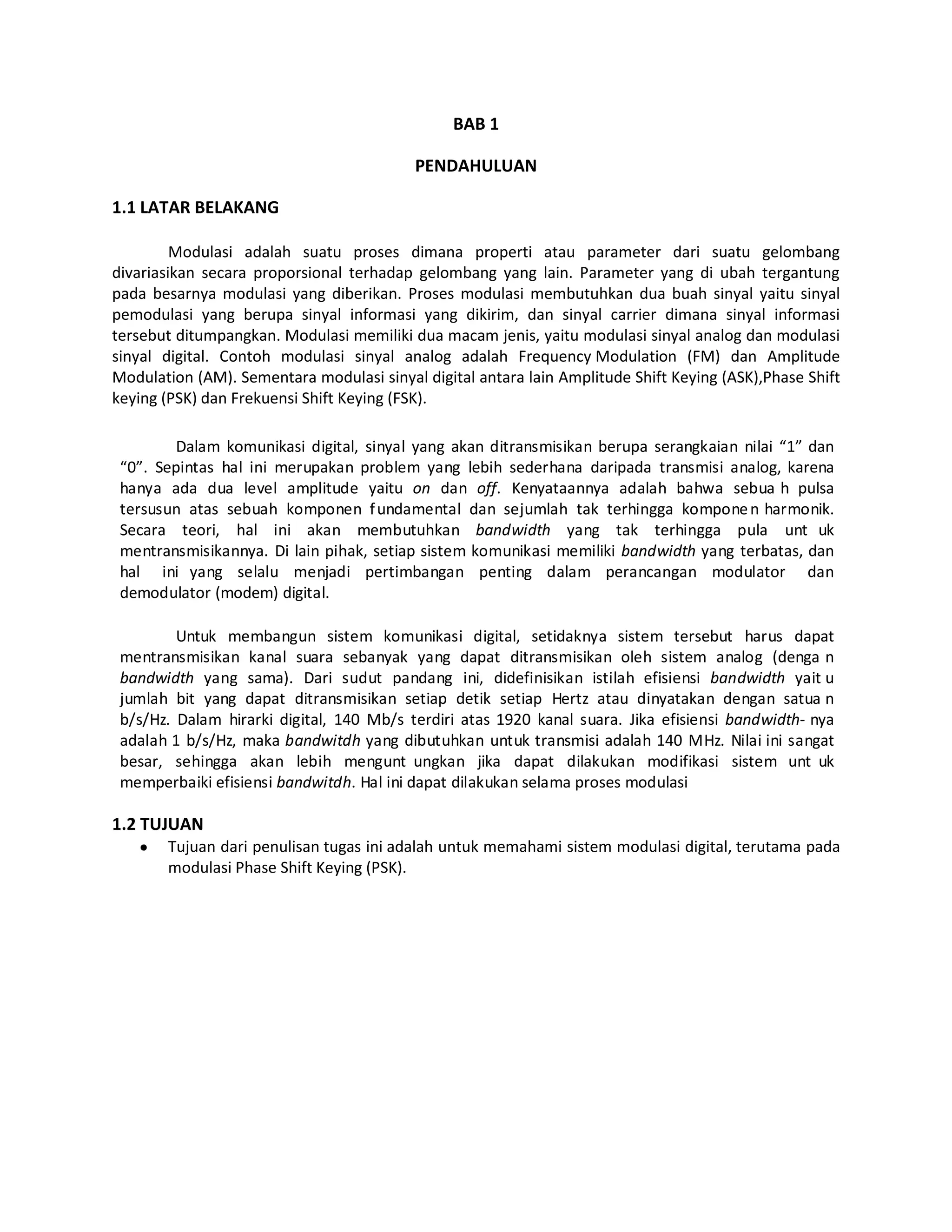 Makalah phase shift keying | DOCX