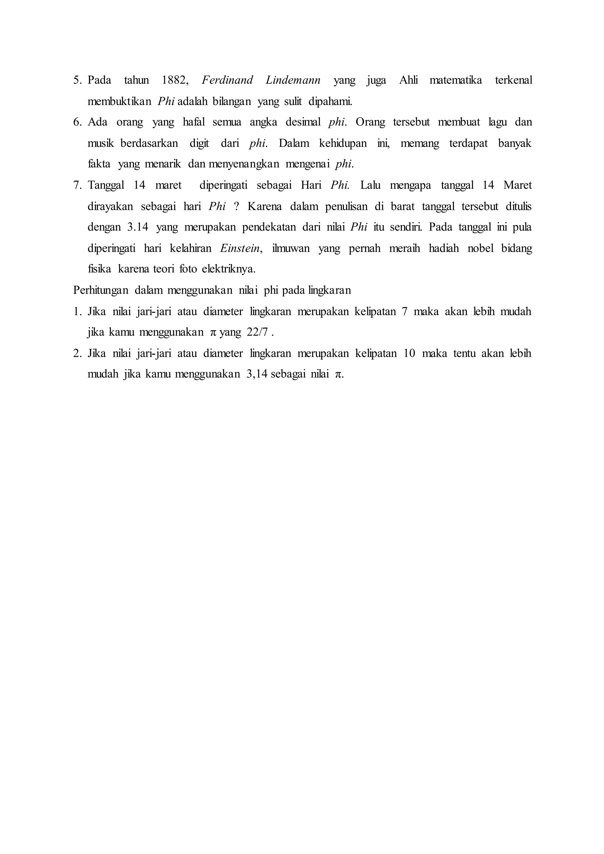 Sejarah Phi (π) | DOCX