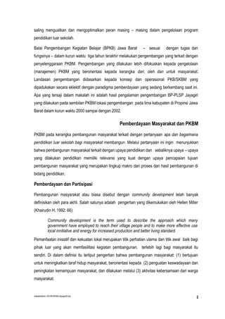 PKBM, alat dan cara masyarakat memberdayakan diri | PDF