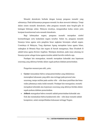 Makalah pkno(SISTEM PEMERINTAHAN MONARKI ) | DOCX