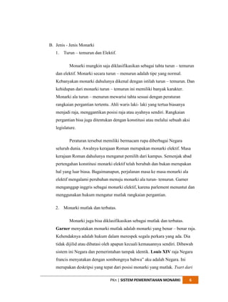 Makalah pkno(SISTEM PEMERINTAHAN MONARKI ) | DOCX