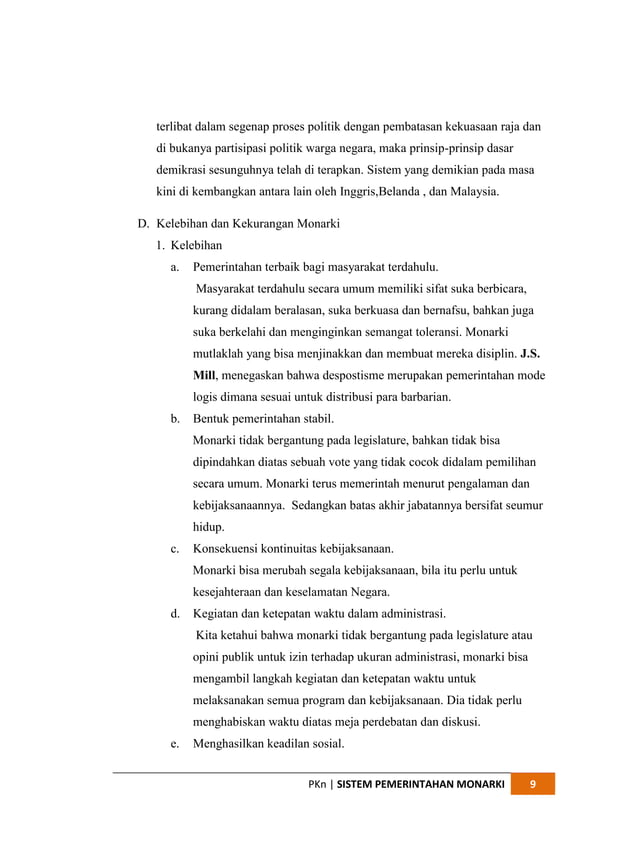 Makalah pkno(SISTEM PEMERINTAHAN MONARKI ) | DOCX