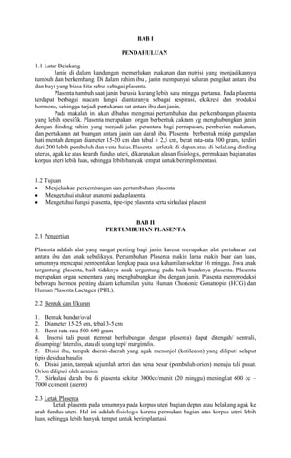 Makalah plasenta | DOCX