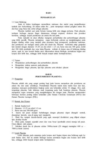 Makalah plasenta | DOCX