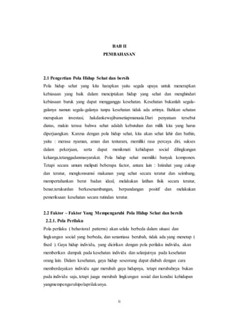 Makalah pola hidup sehat dan bersih belum | PDF