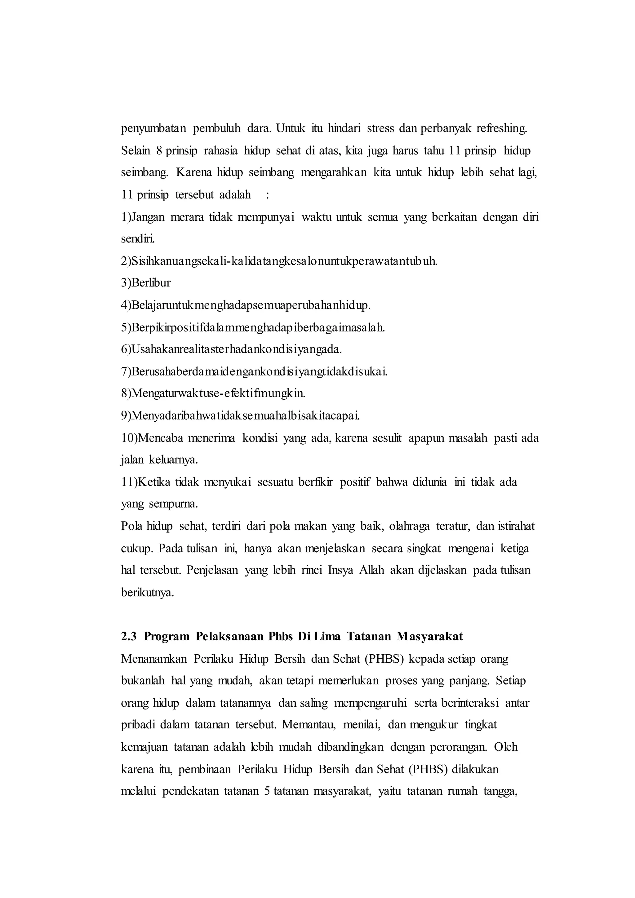 Makalah pola hidup sehat dan bersih irmayani | DOCX