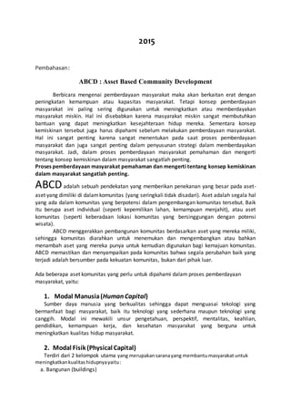 ABCD (Asset Based Comunity Development) | DOCX