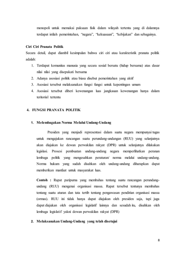 Makalah pranata politik | DOCX