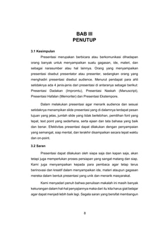 Makalah presentasi | PDF
