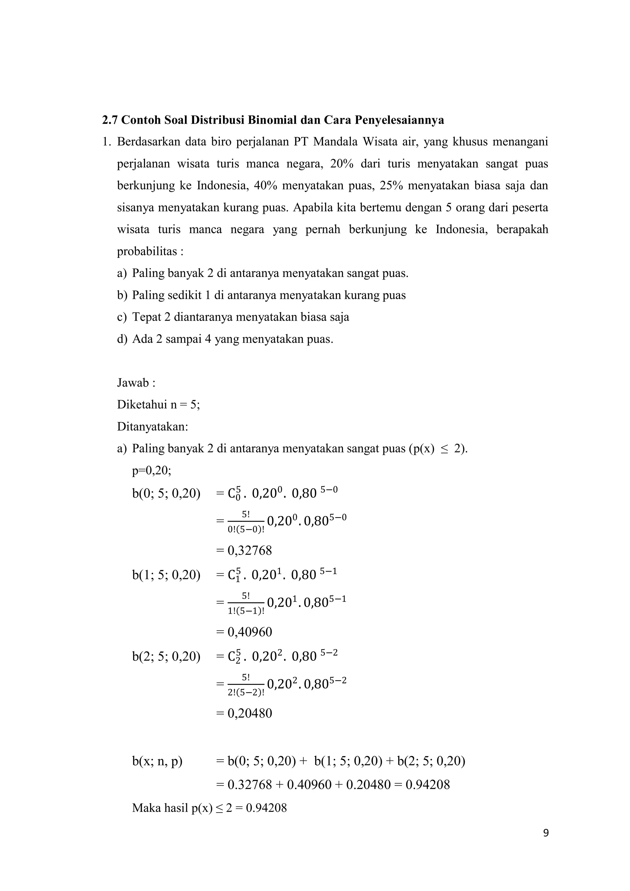 Makalah prob stat distribusi binomial | PDF