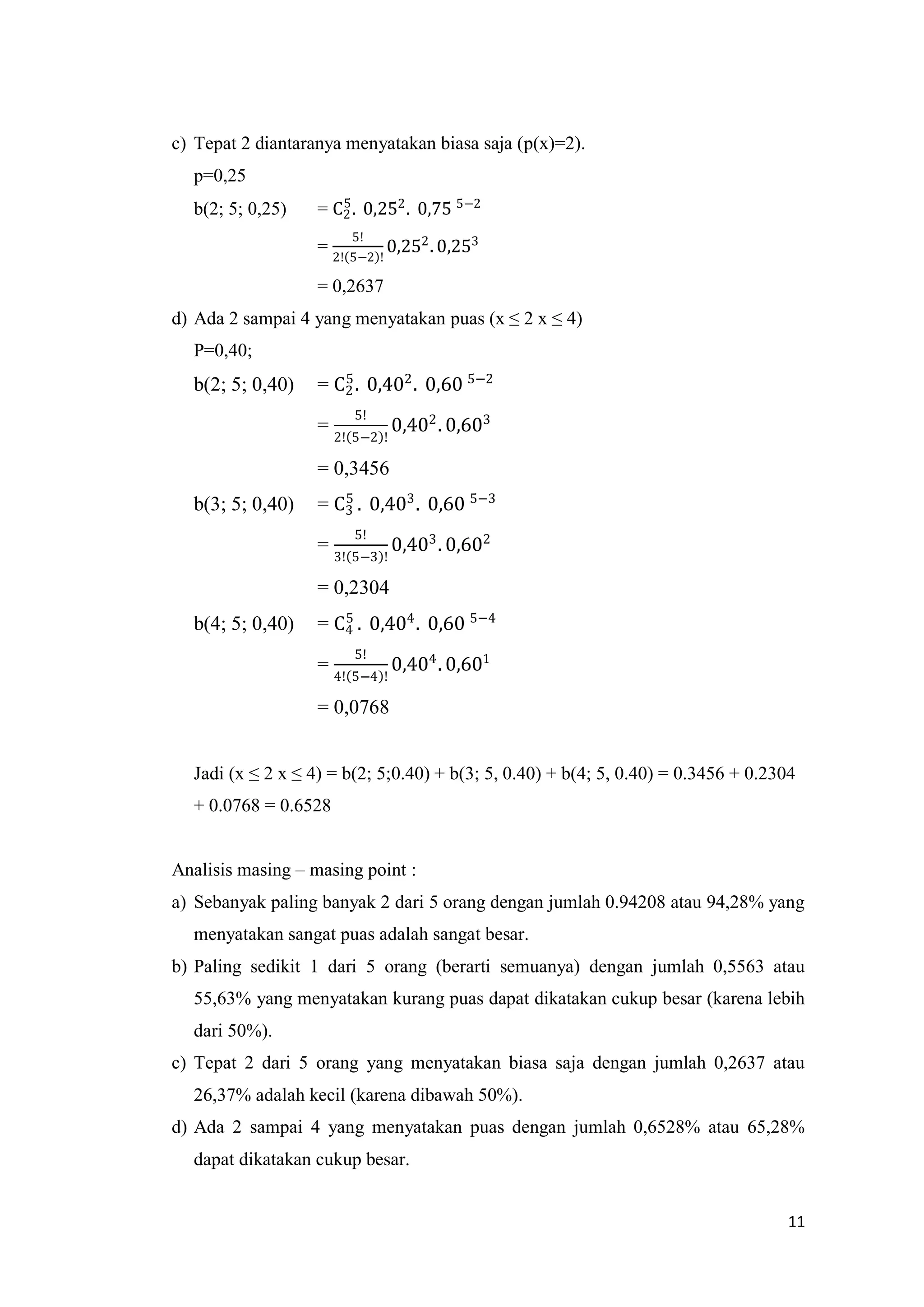 Makalah prob stat distribusi binomial | PDF
