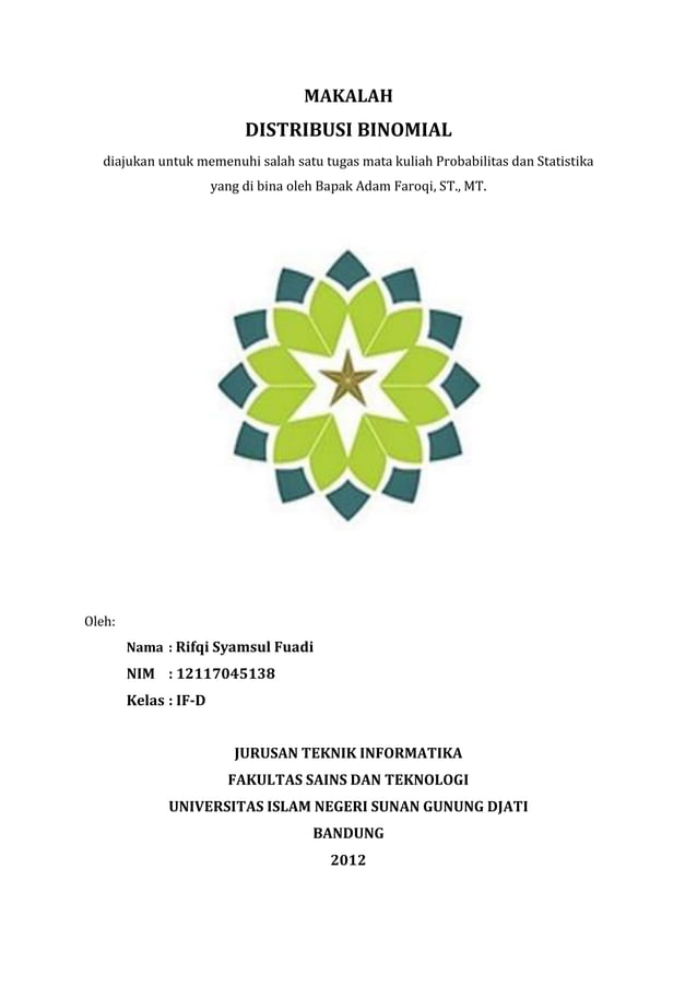 Makalah prob stat distribusi binomial | PDF