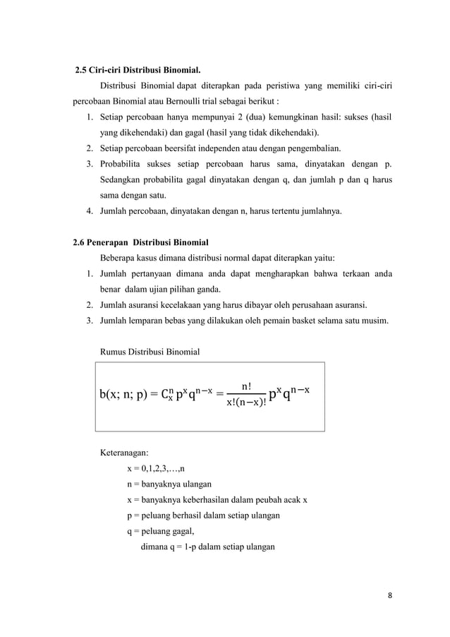 Makalah prob stat distribusi binomial | PDF