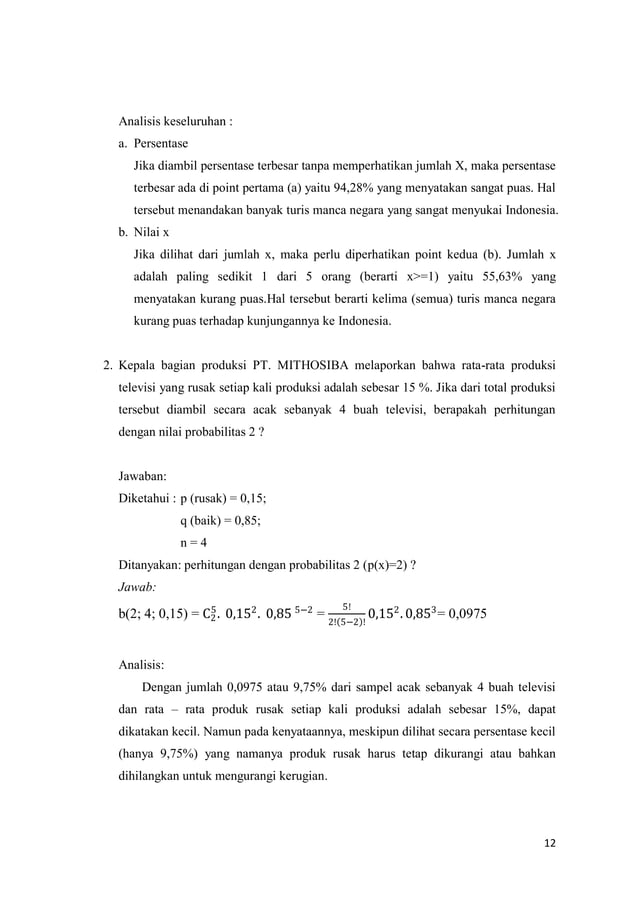 Makalah prob stat distribusi binomial | PDF