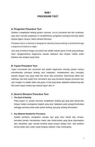 Makalah procedure text dan report text | DOCX
