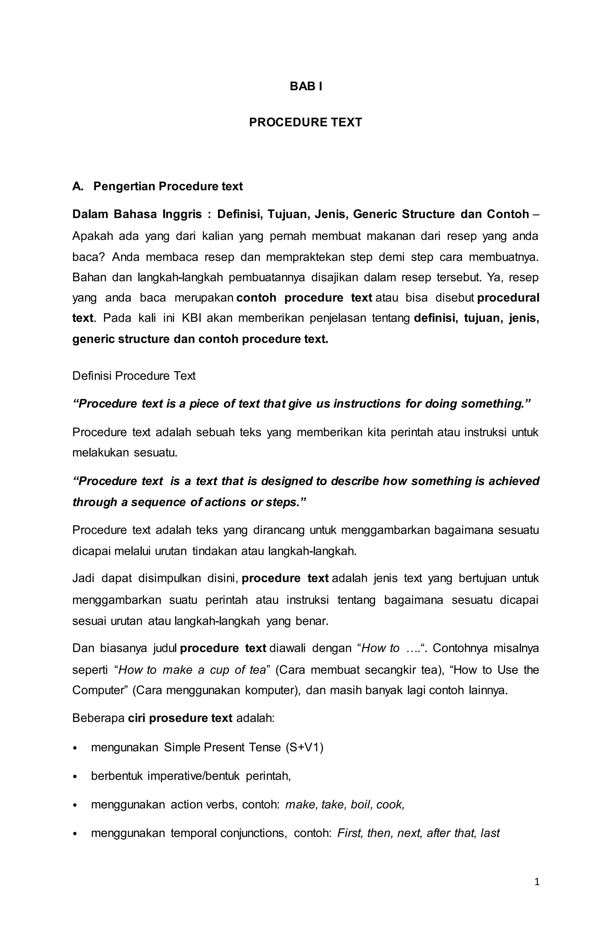 Makalah procedure text dan report text v.3 | DOCX