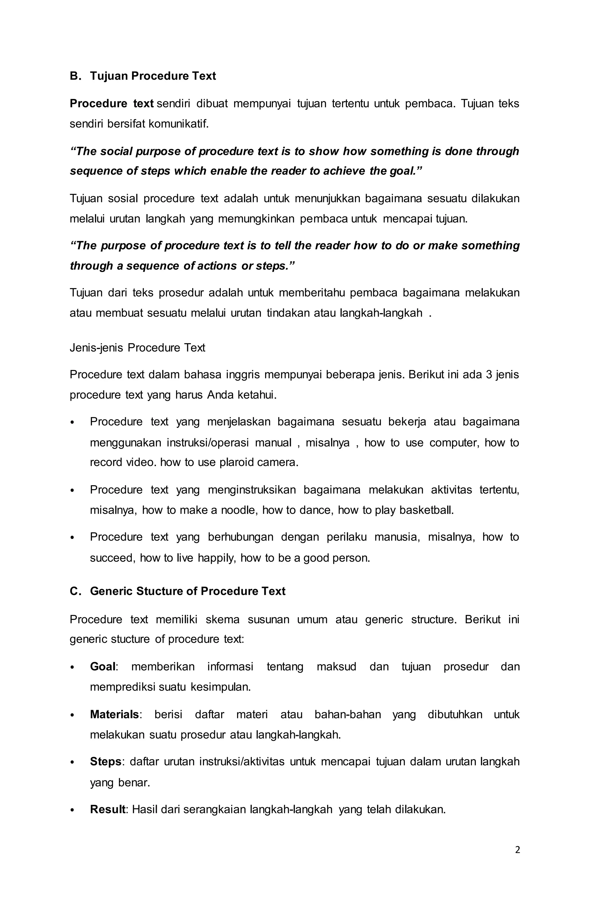 Makalah procedure text dan report text v.3 | DOCX
