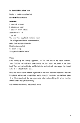 Contoh Procedure Text