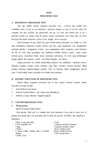 Makalah procedure text dan report text v.6 | DOCX