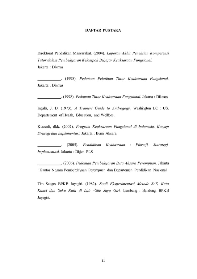 Makalah program pemberantasan buta aksara | DOCX